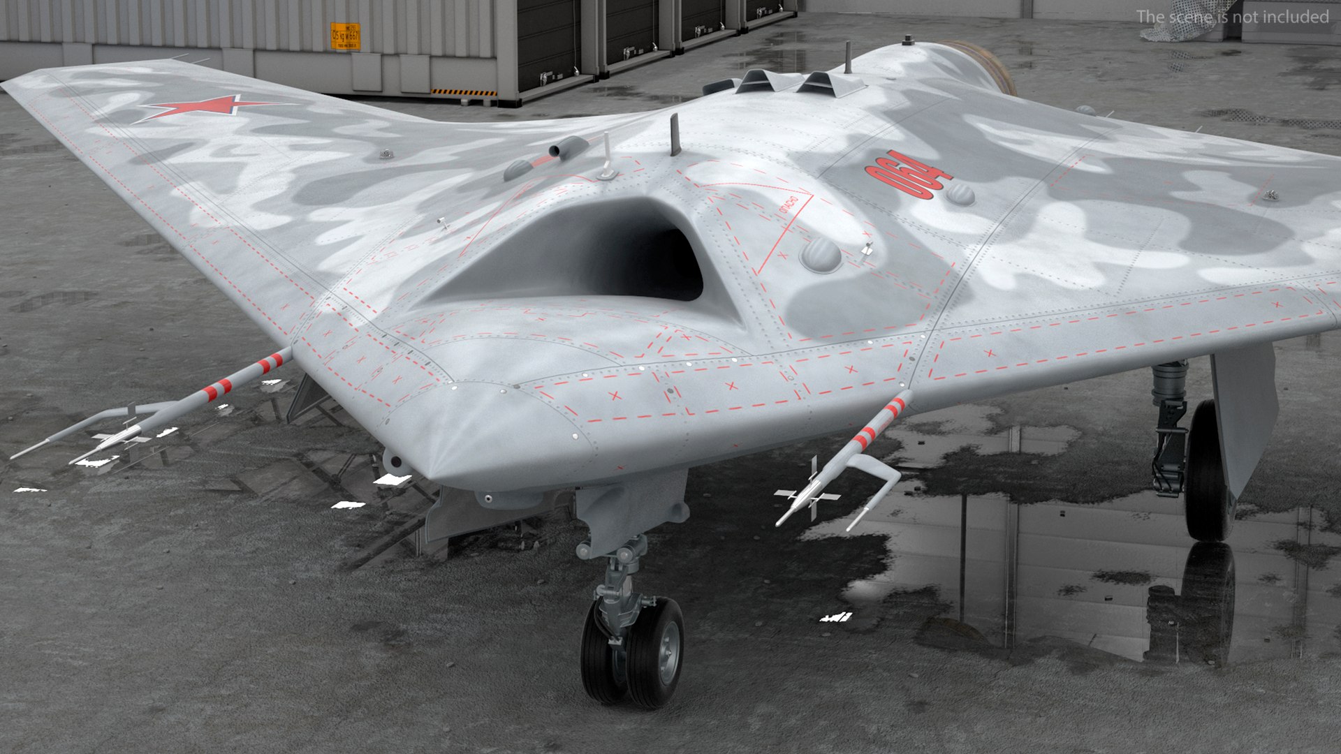 Russian Heavy Strike Unmanned Bomber S-70 Okhotnik Rigged For Cinema 4D ...