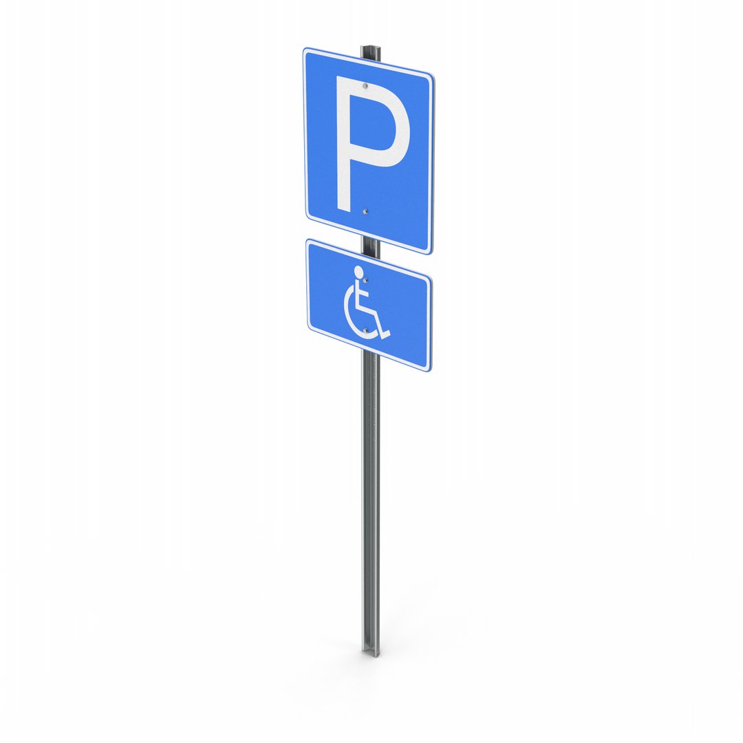 3D Handicap Parking Road Sign Model - TurboSquid 2041132