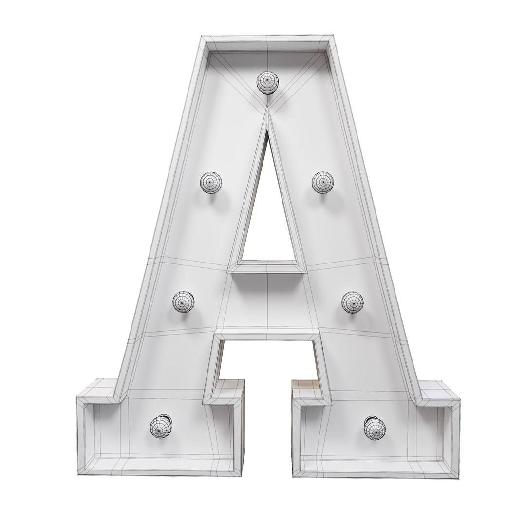 3D Model Marquee A Wooden Glow Sign 3dmodel - TurboSquid 1975803