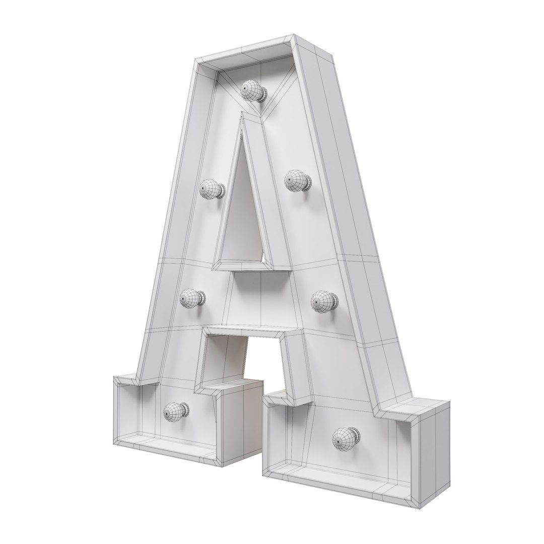 3D Model Marquee A Wooden Glow Sign 3dmodel - TurboSquid 1975803