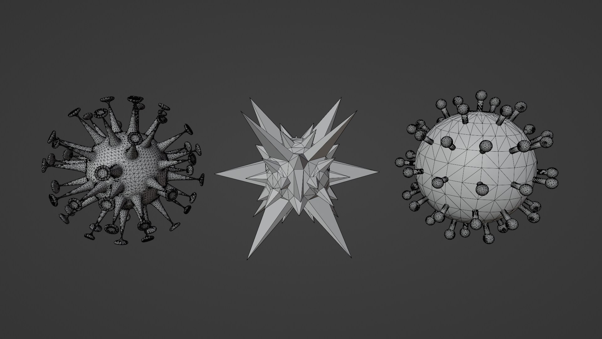 3D Model Cartoon Virus Collection Low-poly 3D Model - TurboSquid 1974601