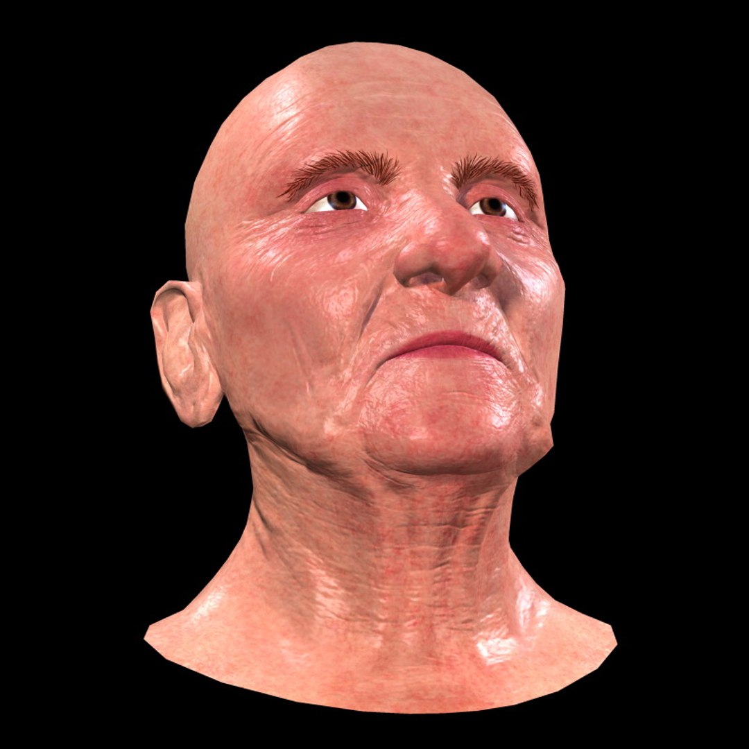 3d old woman head model