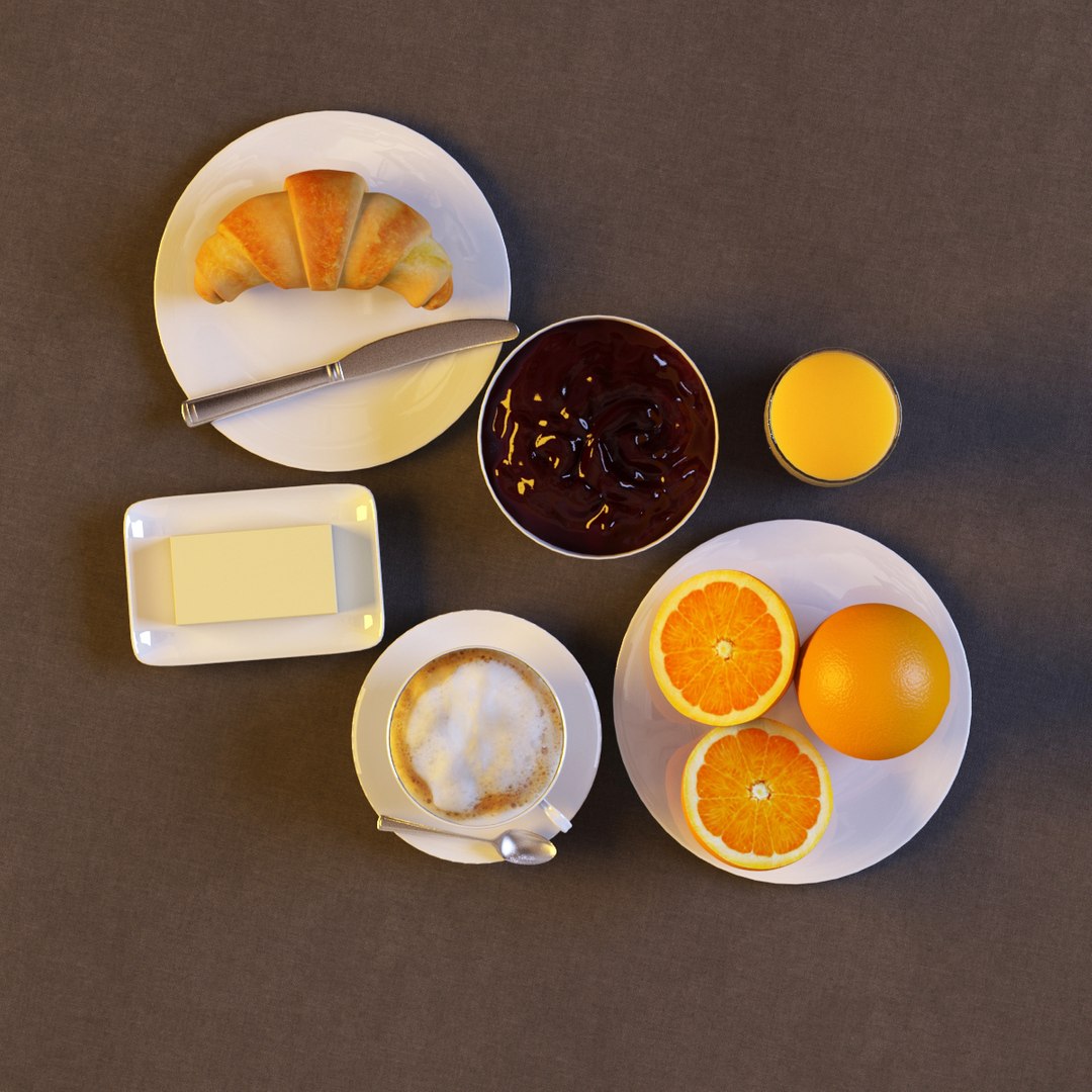 3d Model French Breakfast