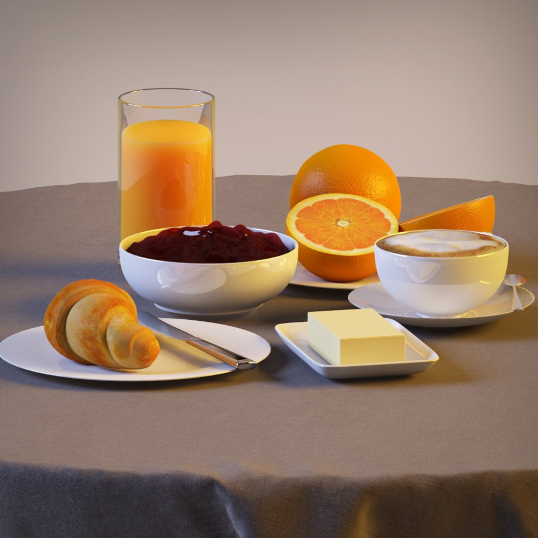3d Model French Breakfast