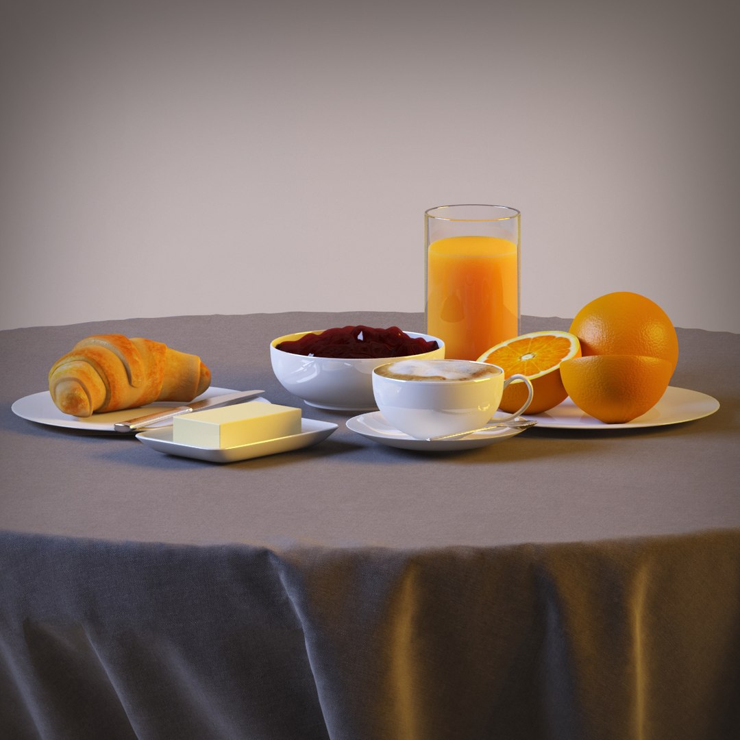 3d Model French Breakfast