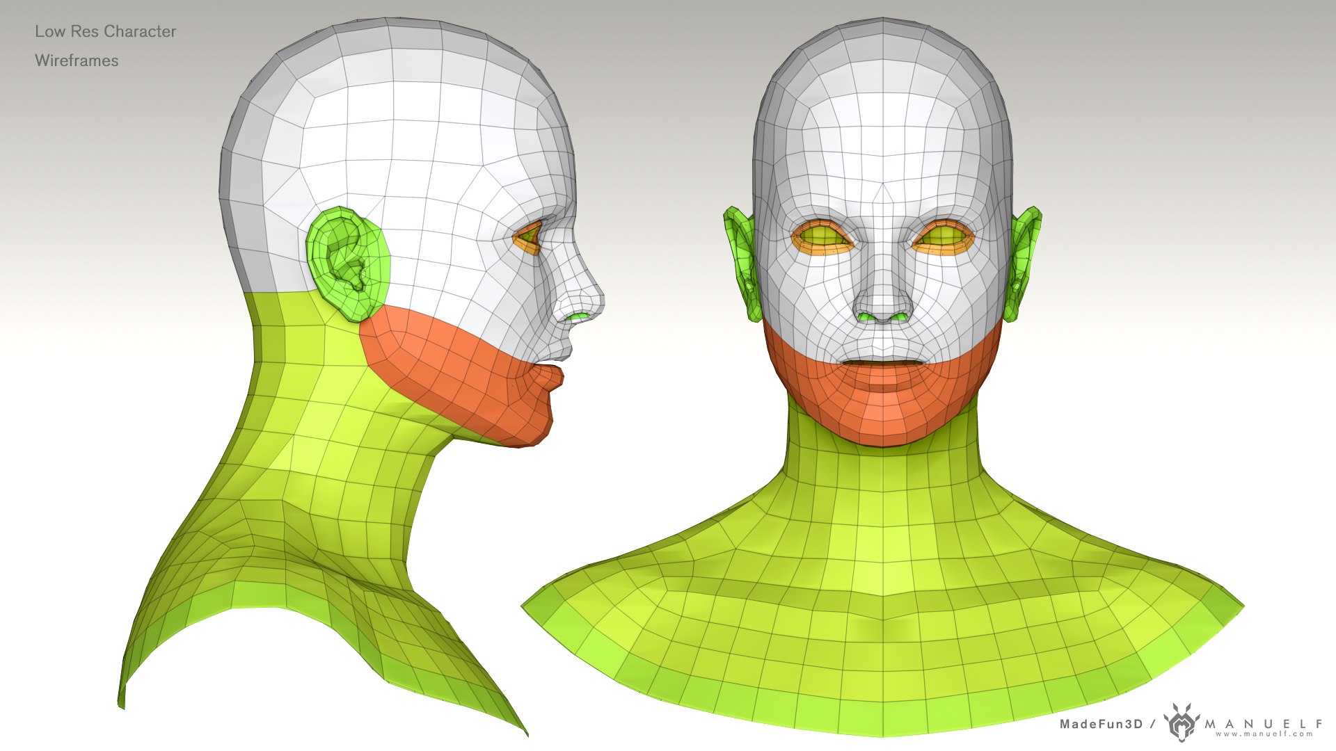 character bust basemesh pack 3d model