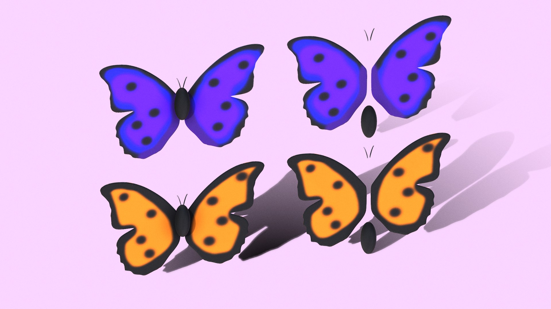 2 Stylized Butterfly Pack Model - TurboSquid 2227416