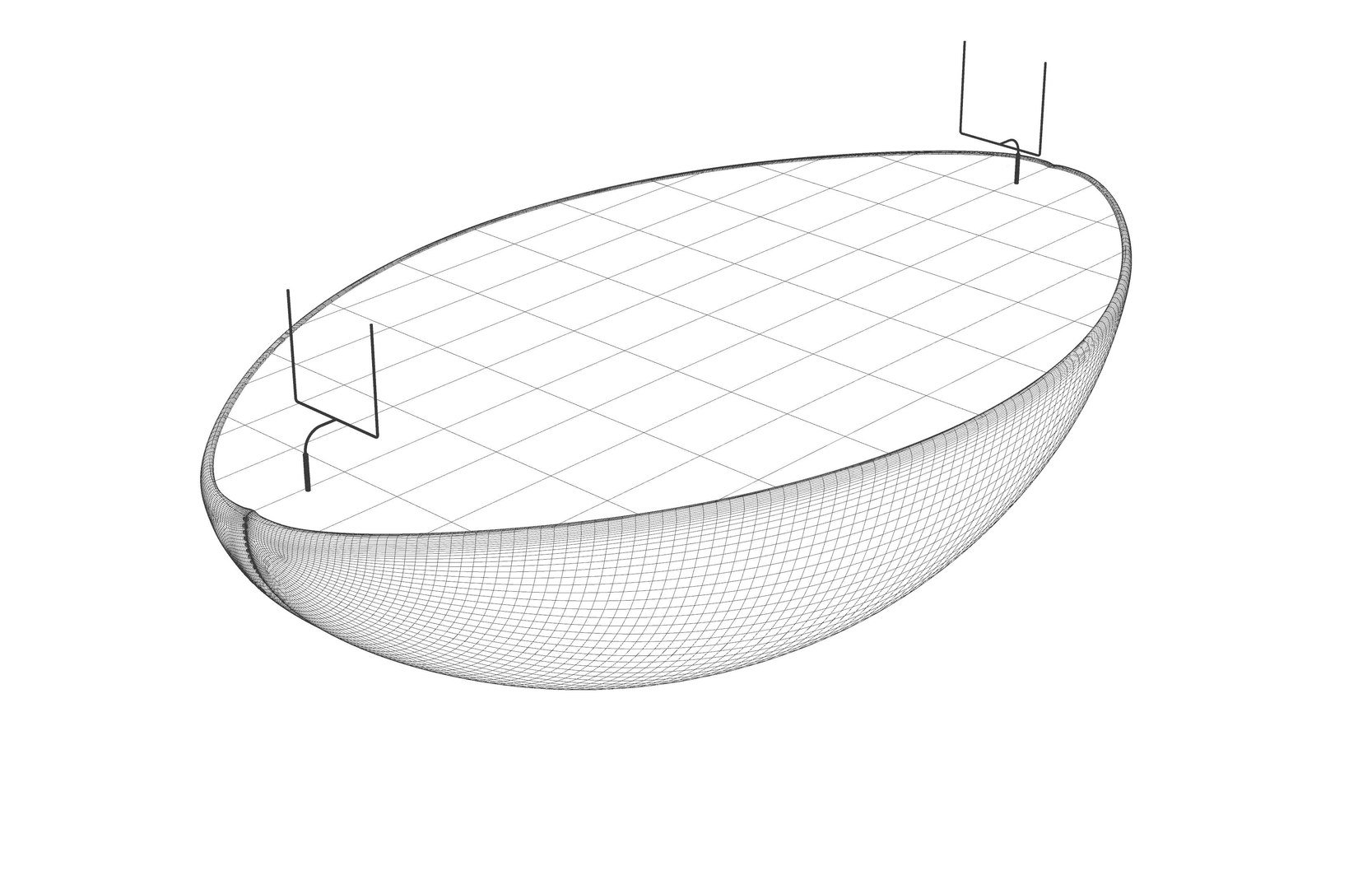 3D American Football Half Ball And Football Field - TurboSquid 2131141