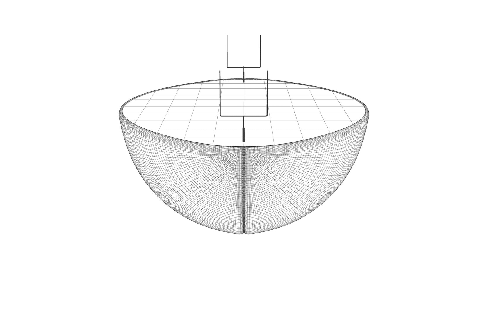 3D American Football Half Ball And Football Field - TurboSquid 2131141