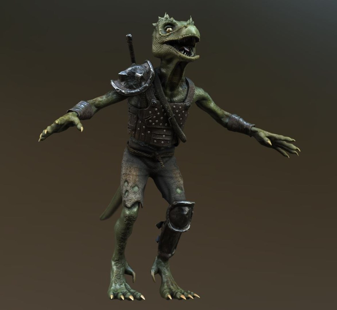 3d kobold lizard gen games model