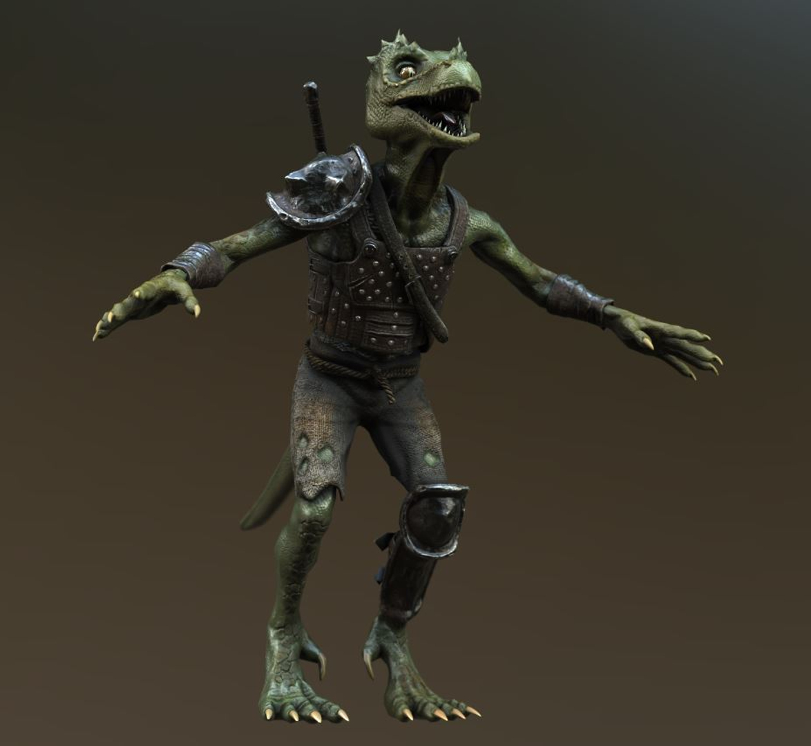 3d kobold lizard gen games model