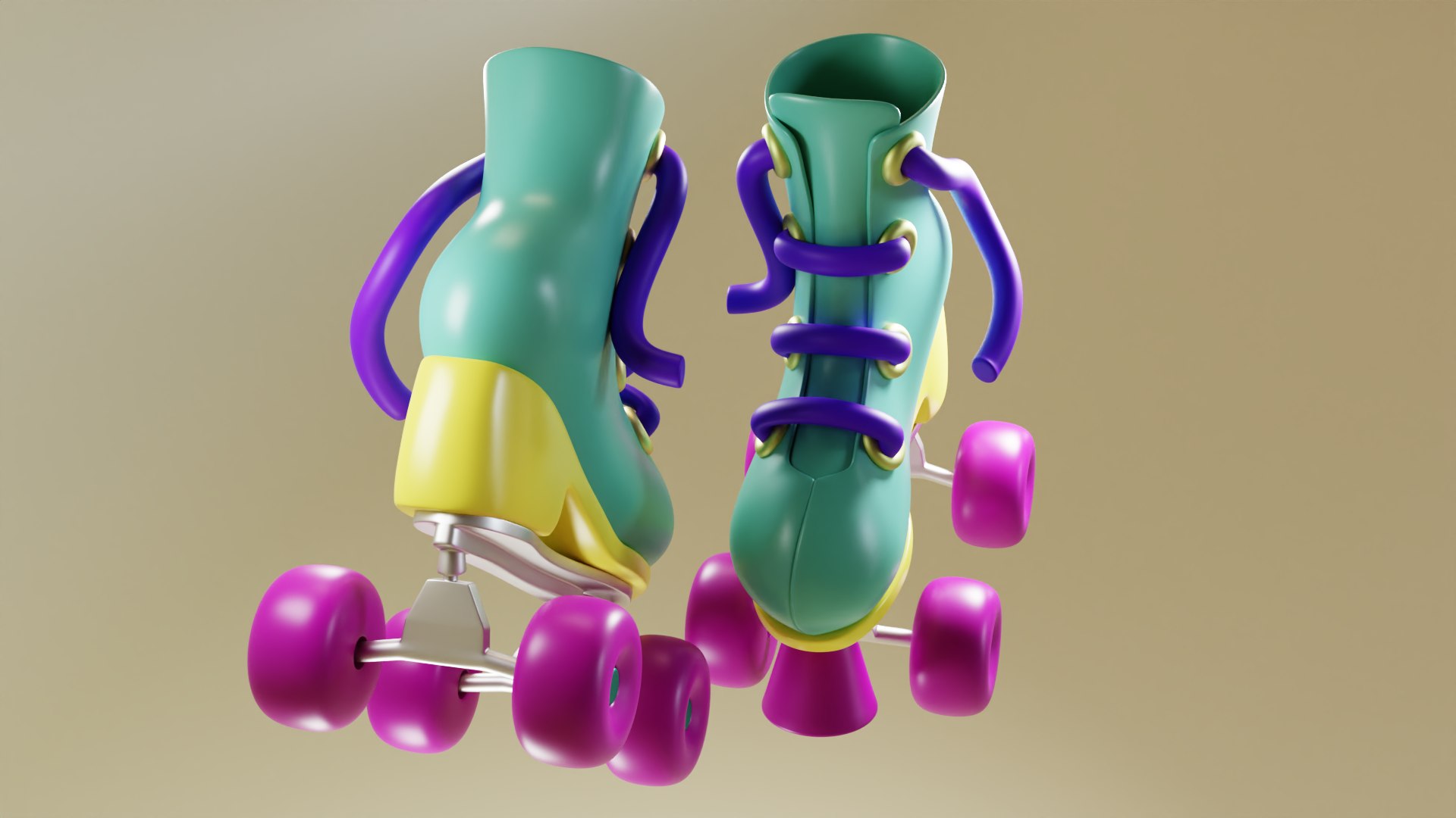 Cartoon Roller Skates 3D Model - TurboSquid 2035780