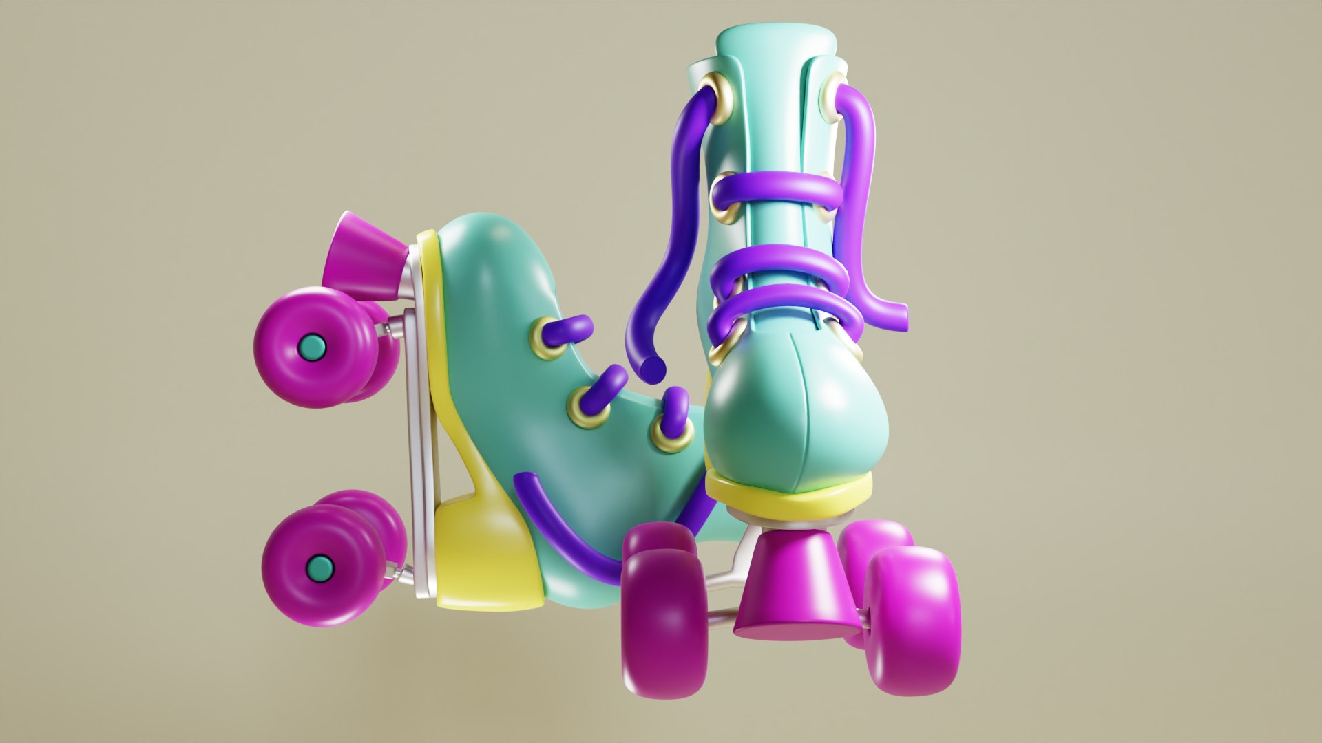 Cartoon Roller Skates 3D Model - TurboSquid 2035780