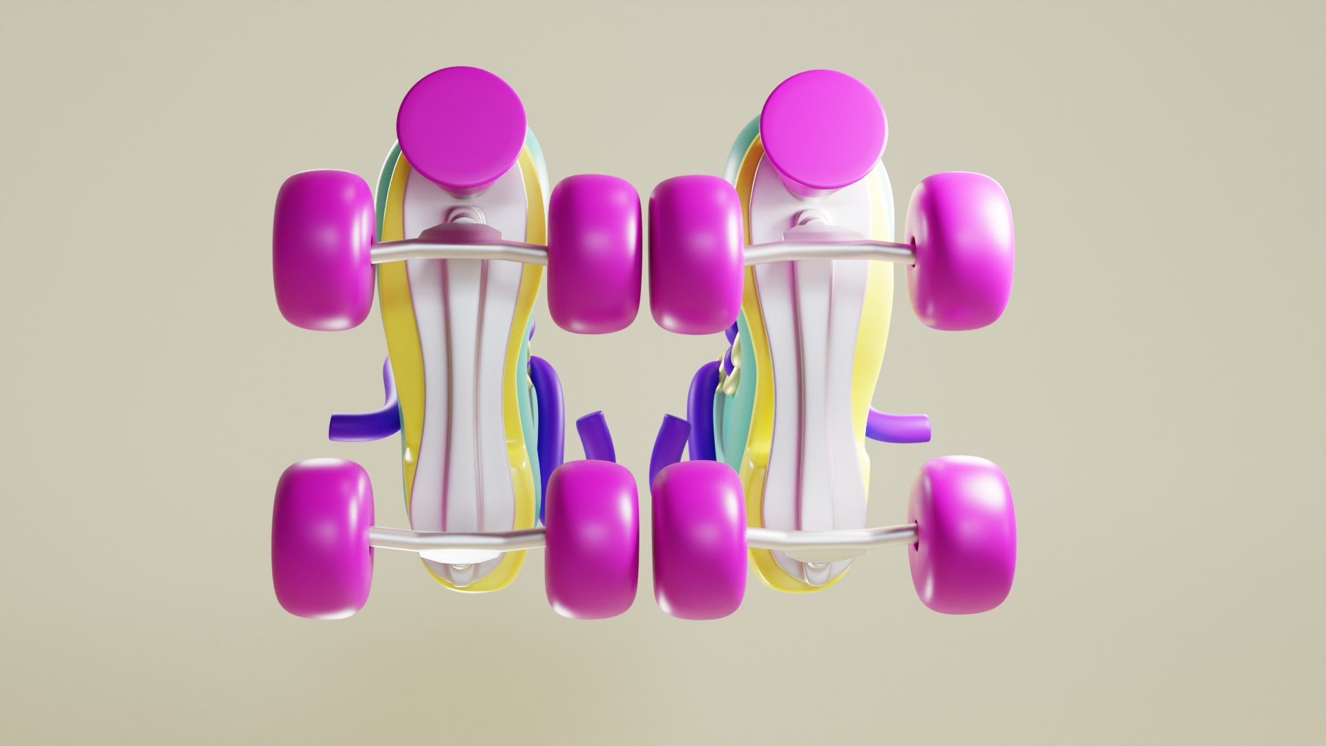 Cartoon Roller Skates 3D Model - TurboSquid 2035780