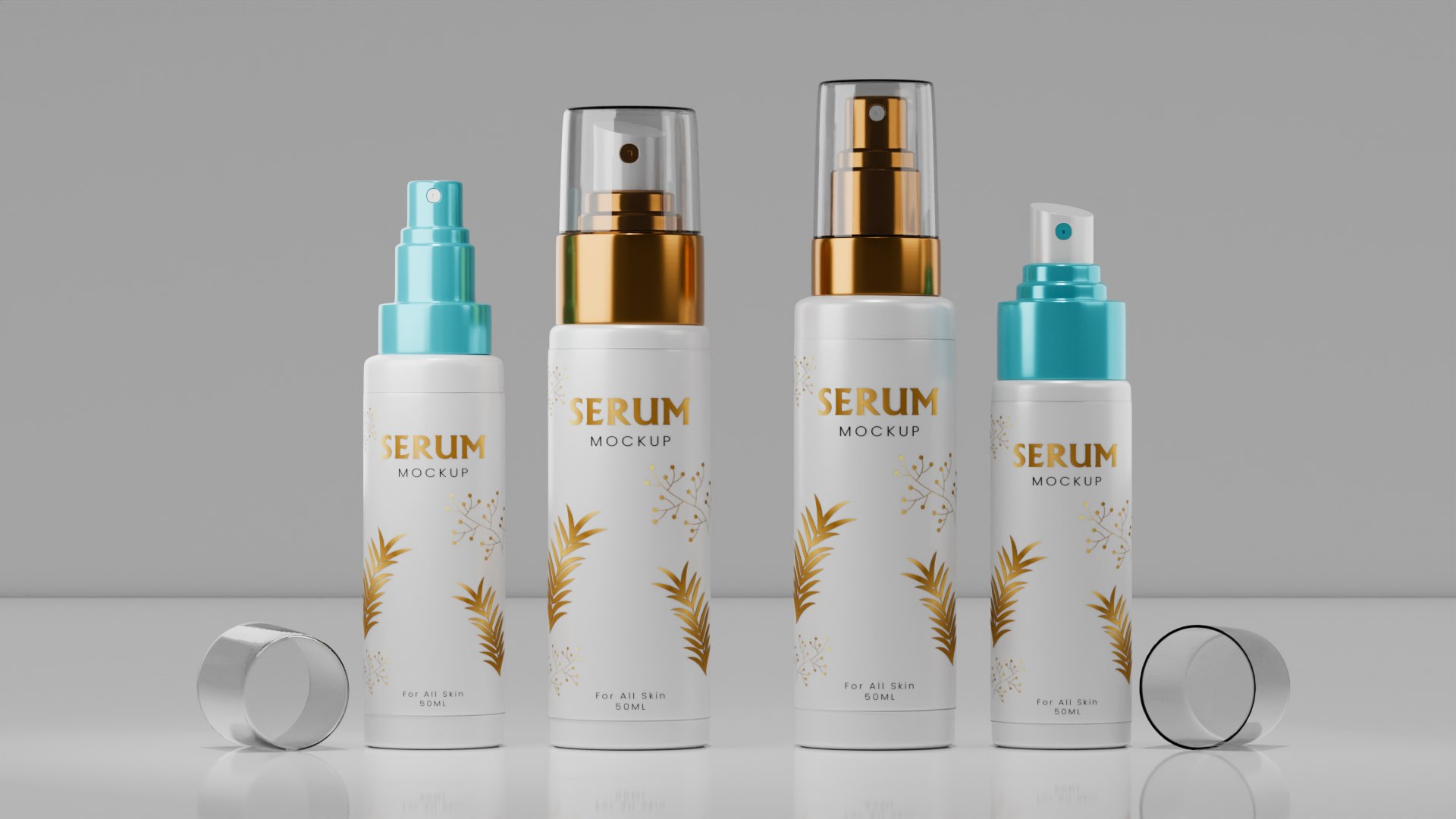 3D Beauty Sprey Bottle Set Model - TurboSquid 2243346