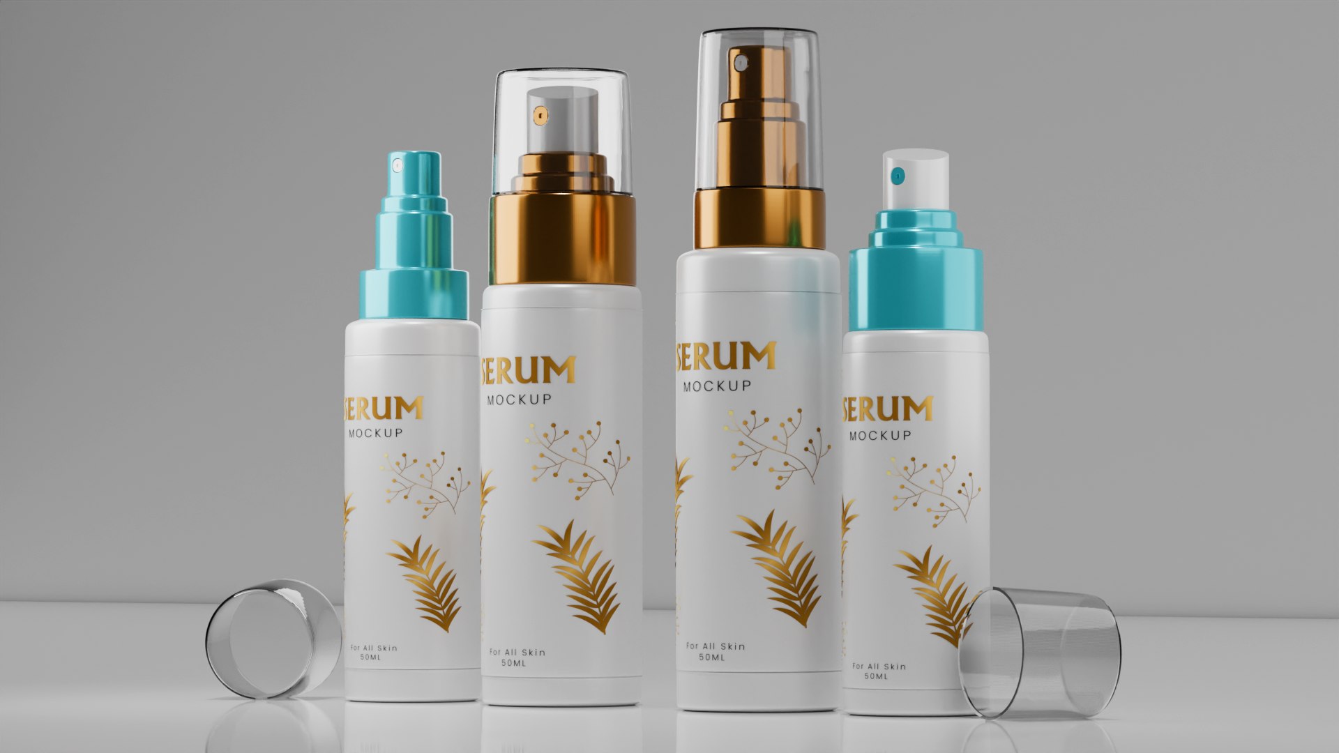 3D Beauty Sprey Bottle Set Model - TurboSquid 2243346