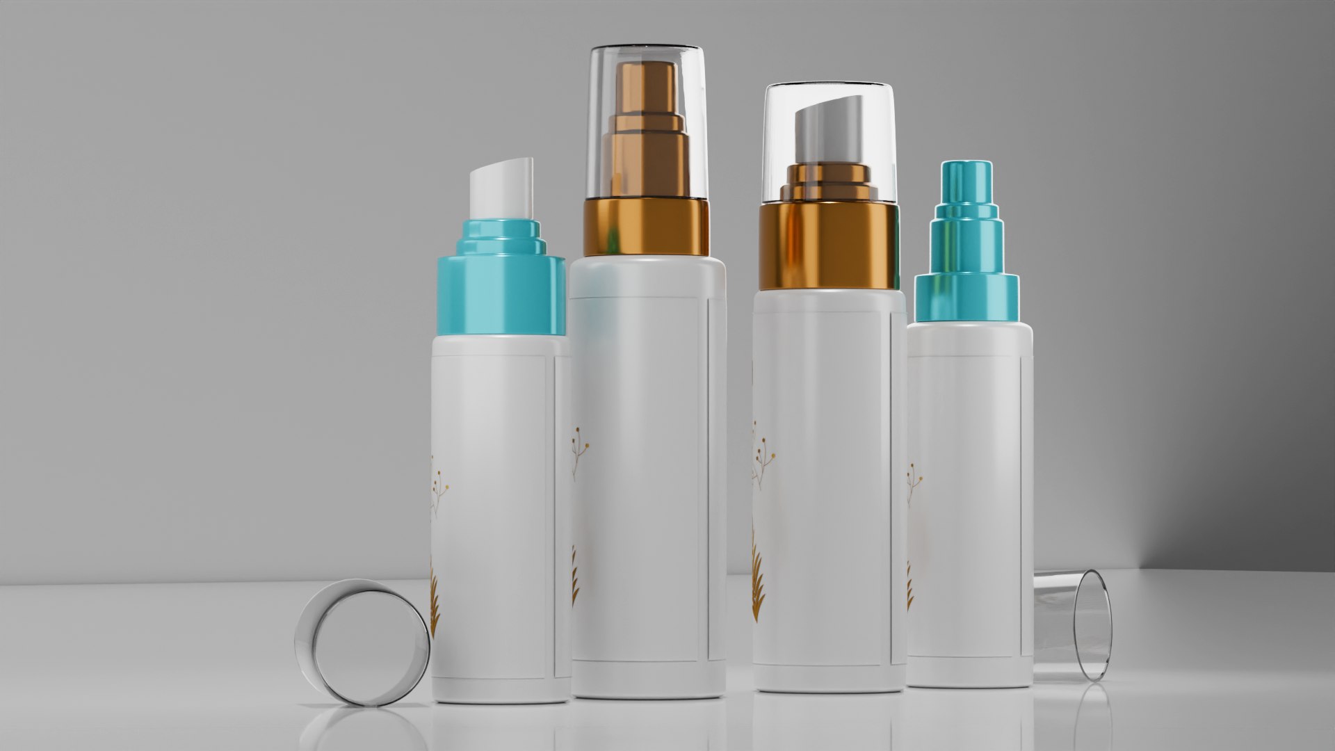 3D Beauty Sprey Bottle Set Model - TurboSquid 2243346