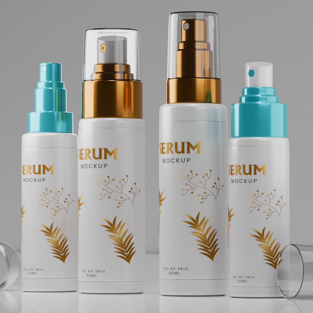 3D Beauty Sprey Bottle Set Model - TurboSquid 2243346