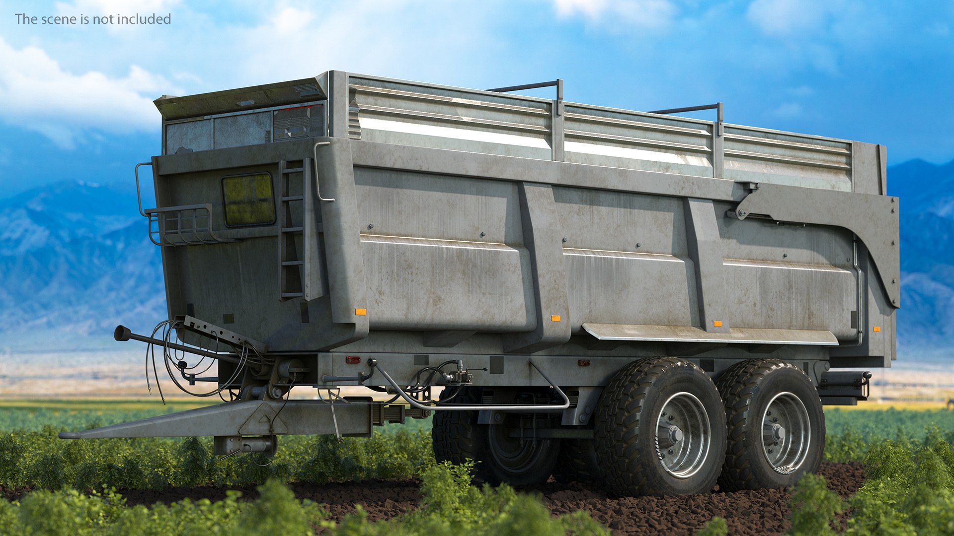 Agricultural Trailer Dirty Rigged 3D Model - TurboSquid 1583591