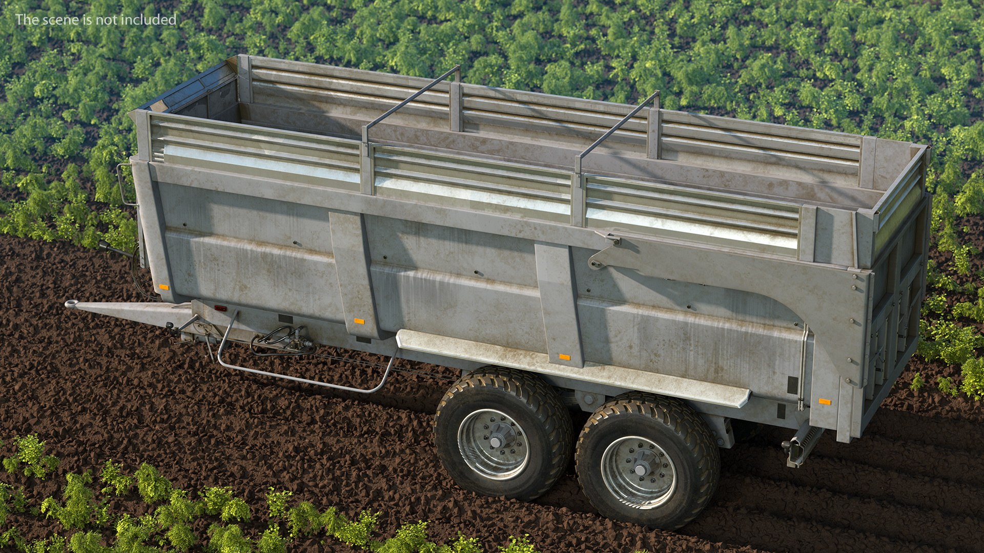 Agricultural Trailer Dirty Rigged 3D Model - TurboSquid 1583591