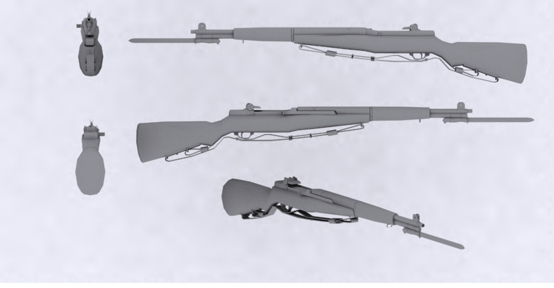 Free Garand Weapons Gun 3d Model