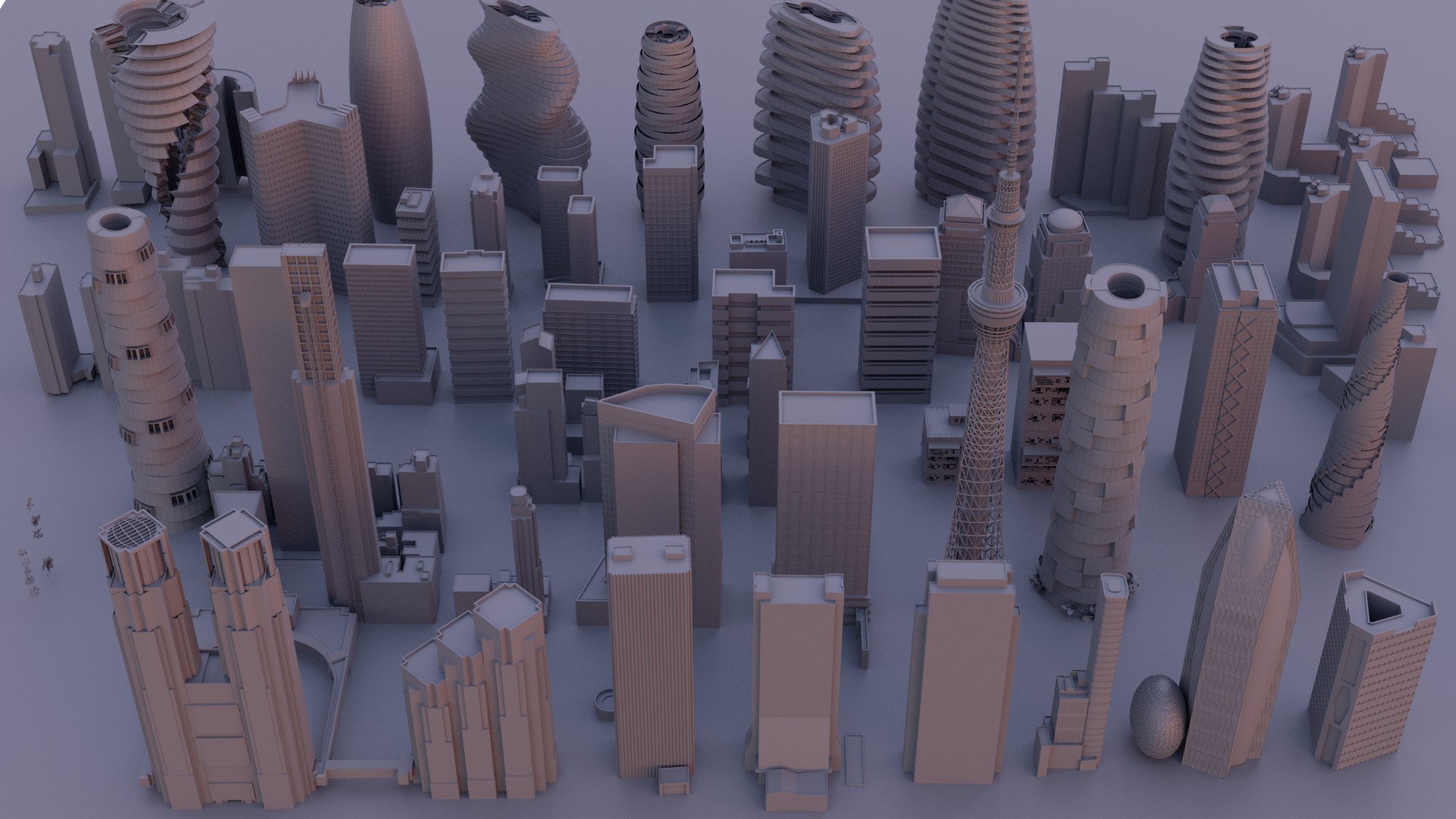 50 Realistic Sci-fi Buildings City Kit 3D Model - TurboSquid 2133222