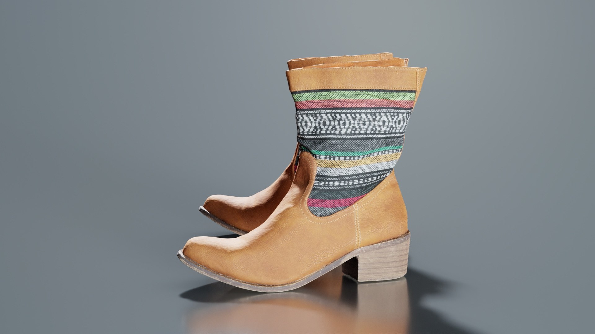 3D Indian Leather Boots Remastered - TurboSquid 2361001