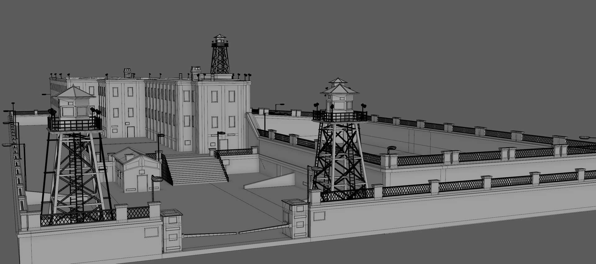 3D Prison Architecture Building - TurboSquid 1366100