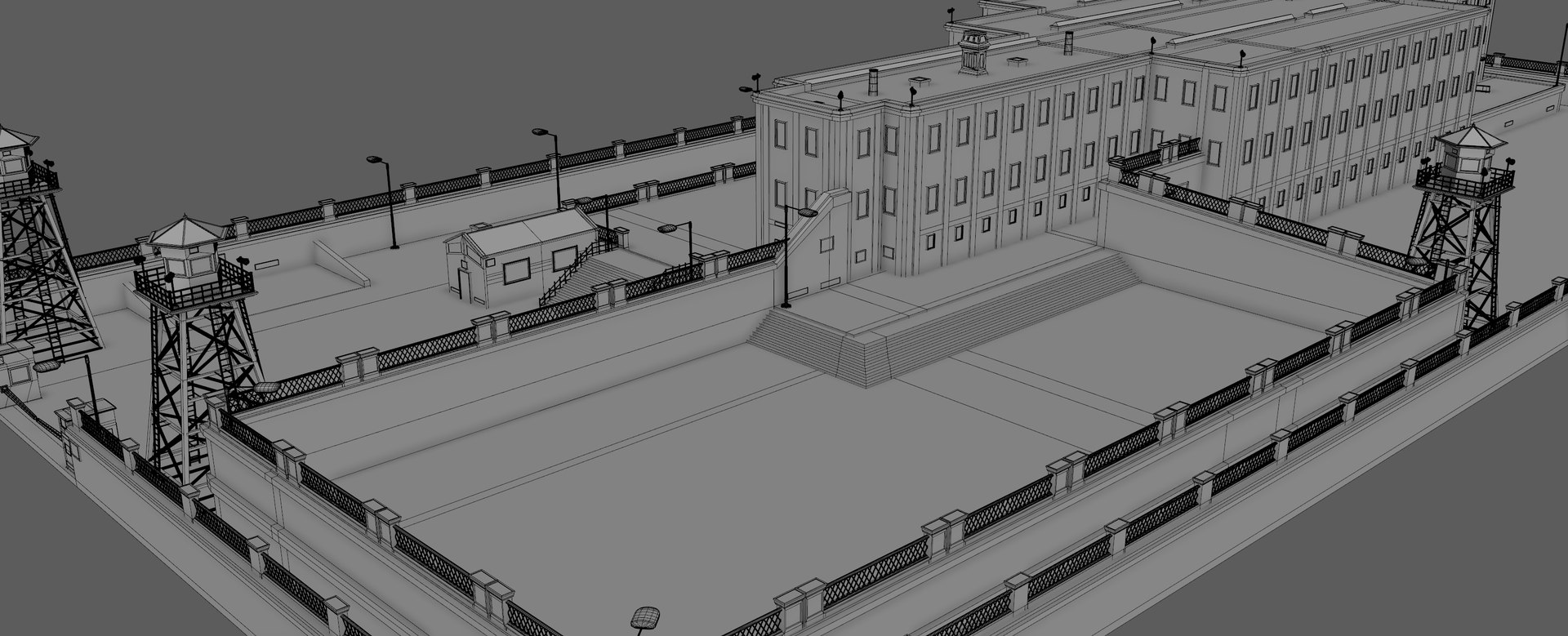 3D Prison Architecture Building - TurboSquid 1366100