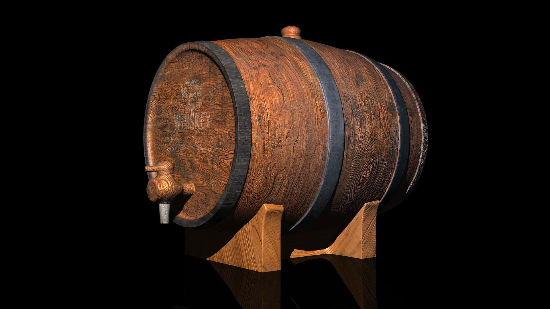 Whiskey Barrel 3D Model - TurboSquid 2113631