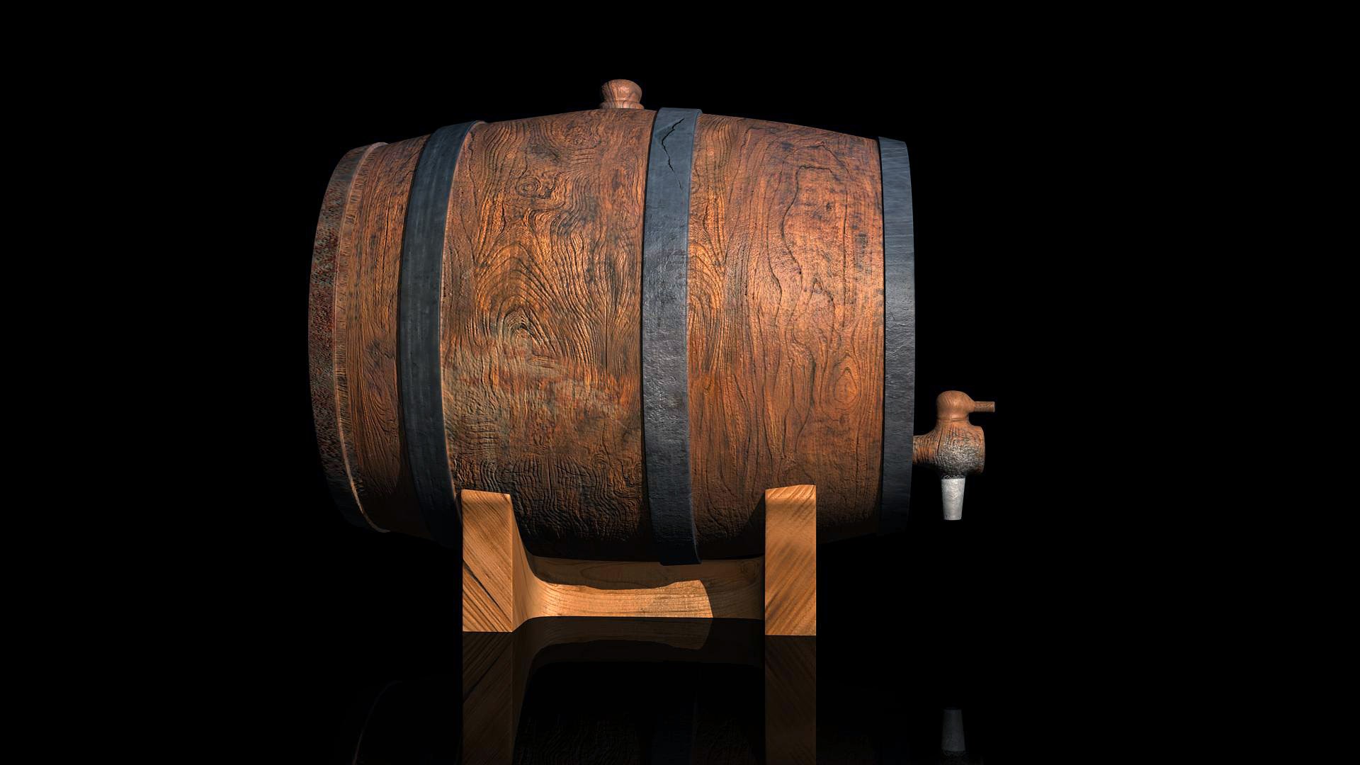 Whiskey Barrel 3D Model - TurboSquid 2113631