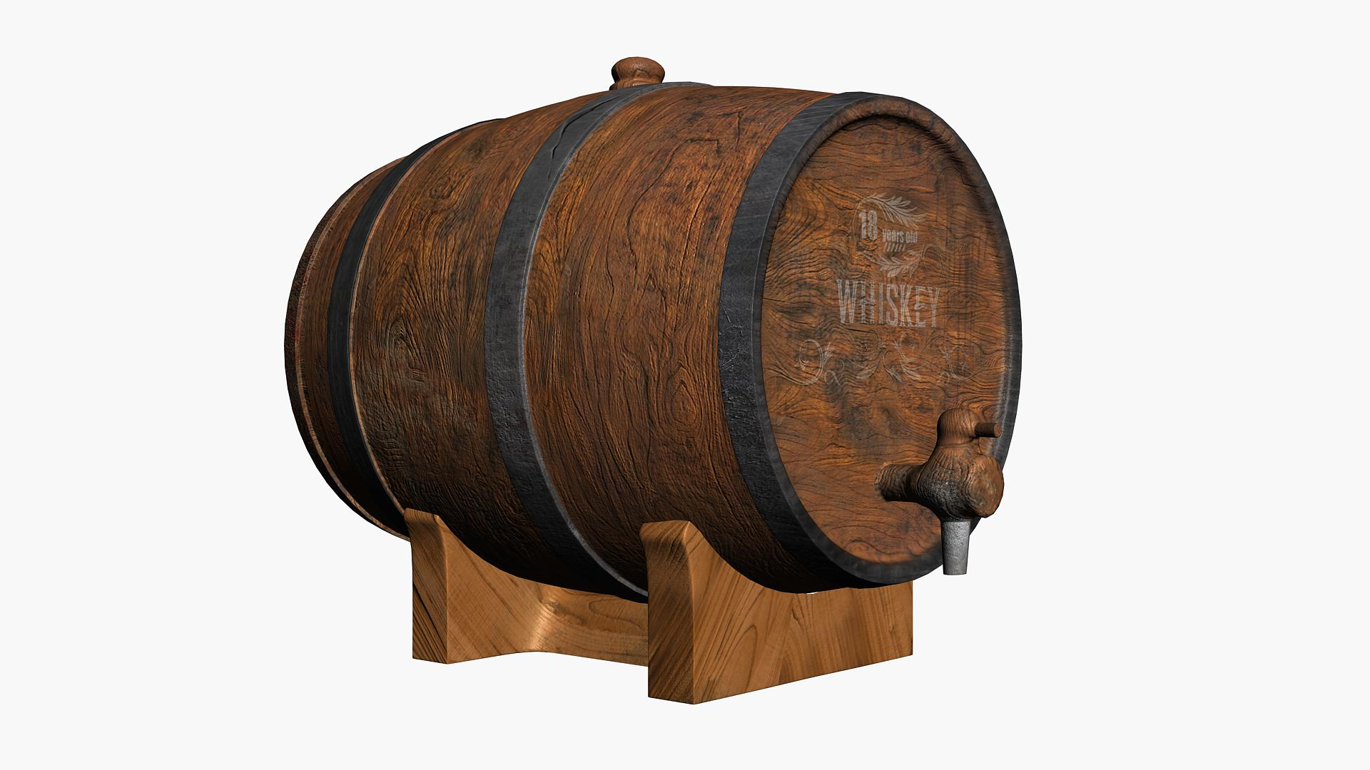 Whiskey Barrel 3D Model - TurboSquid 2113631