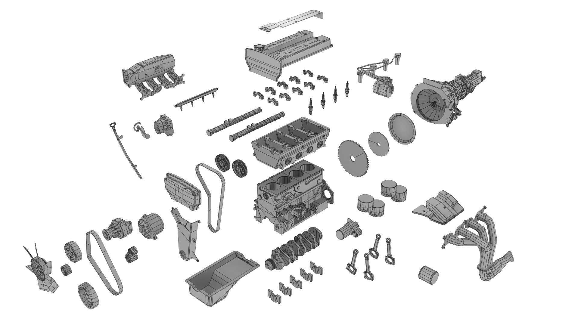 Parts Toyota 4a-ge Bluetop Model - TurboSquid 1361281