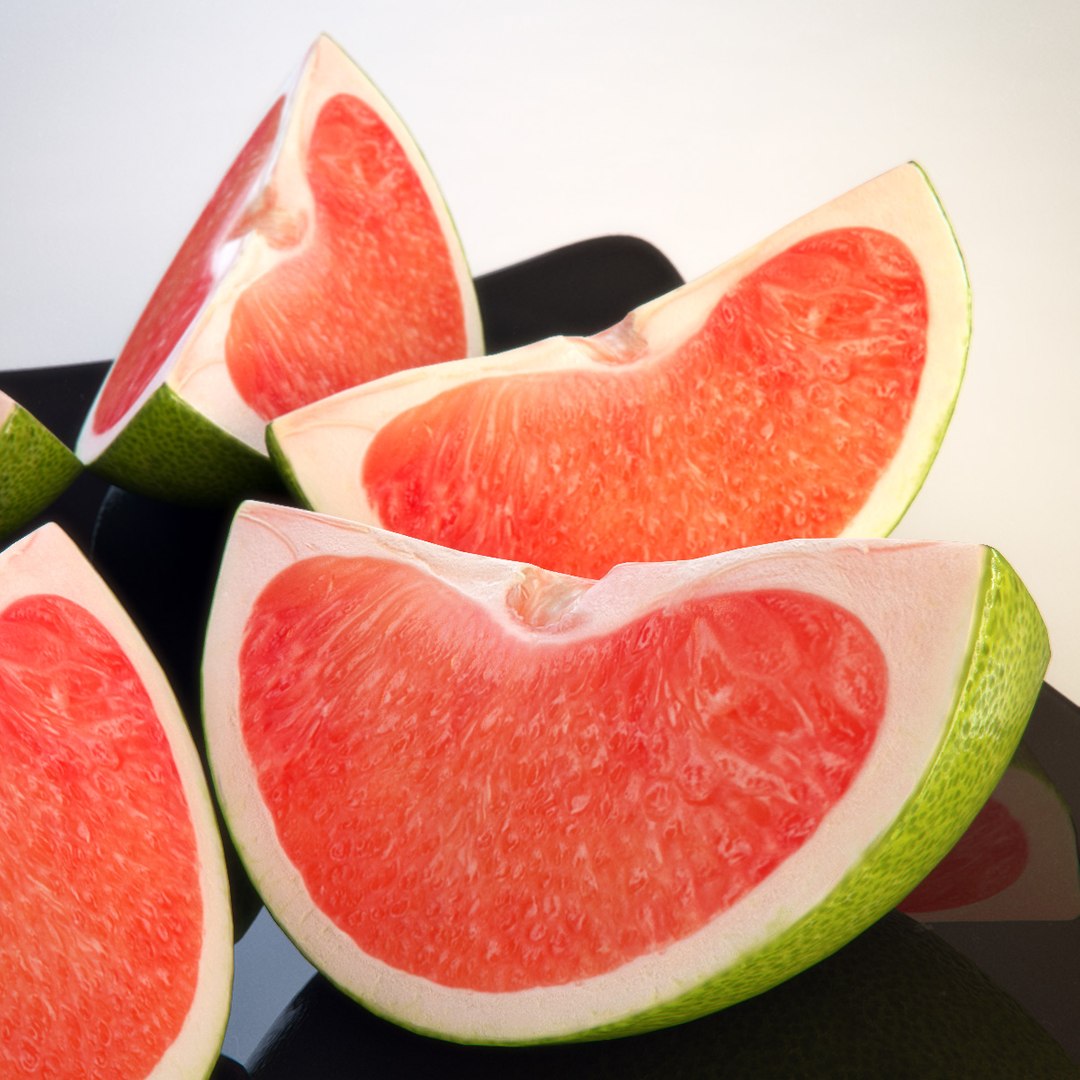 grapefruit quarter green 3d max