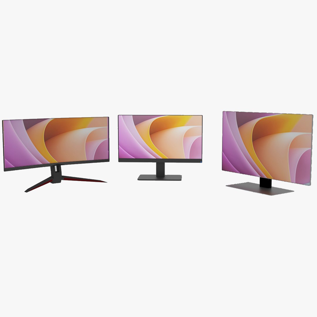 3 Monitor Pack 3D Model - TurboSquid 2008116