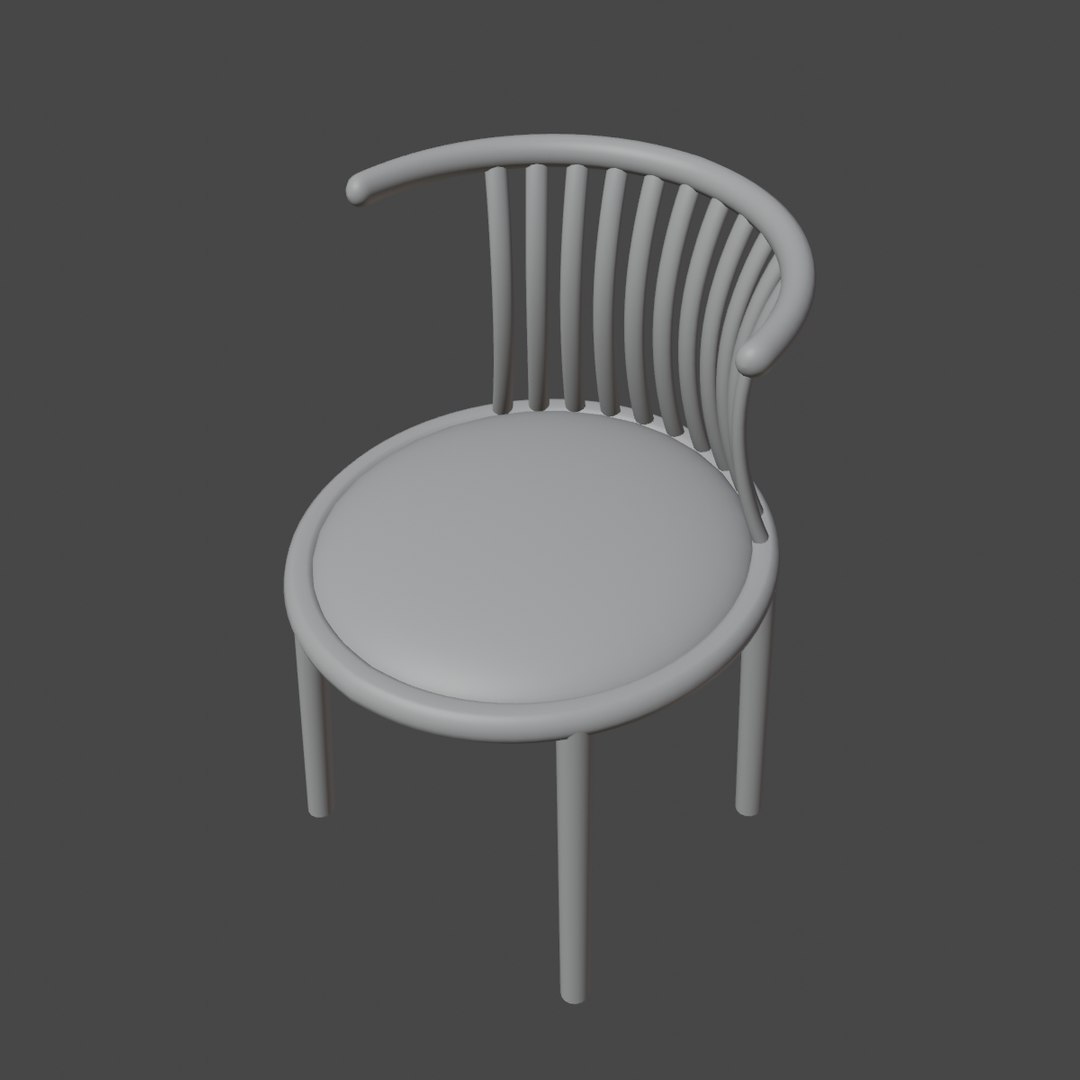 3D Curved Iron Chair 06 Model - TurboSquid 2283116