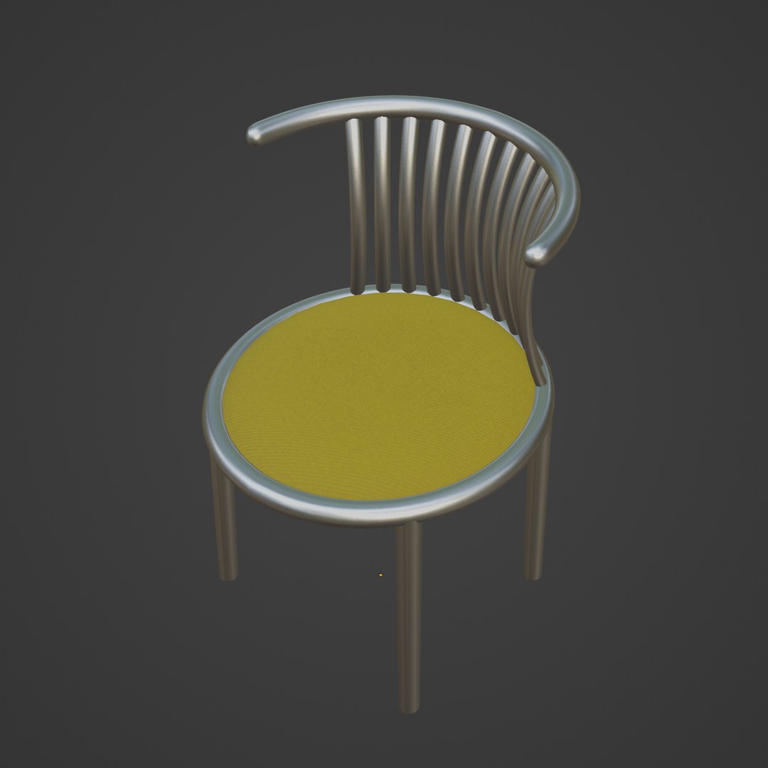 3D Curved Iron Chair 06 Model - TurboSquid 2283116