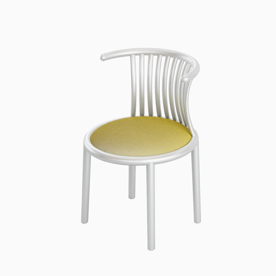 3D Curved Iron Chair 06 Model - TurboSquid 2283116