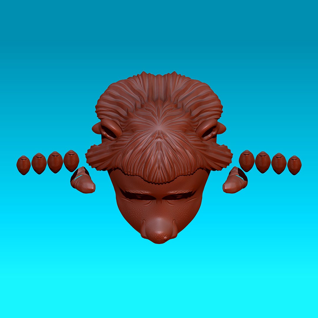 Titere bocon y 2 parpados - Mouth puppet and 2 eyelids model ...