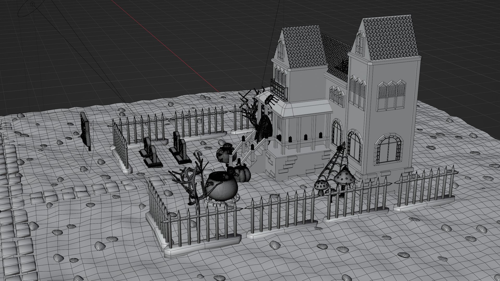 3D Model Haunted Halloween House - TurboSquid 1990739