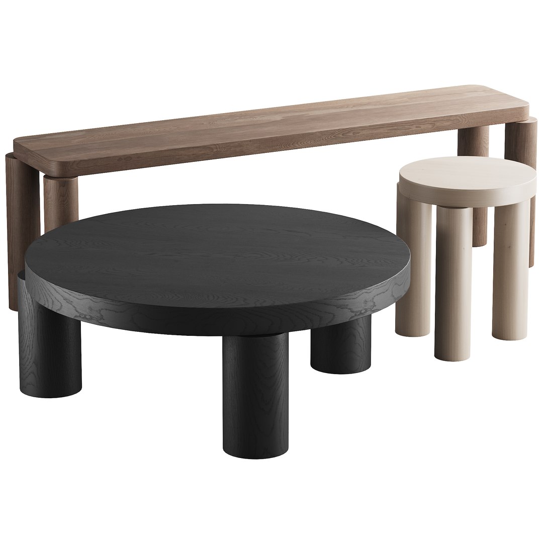 3D 310 Resident Offset Coffee Side Table Model - TurboSquid 2070010