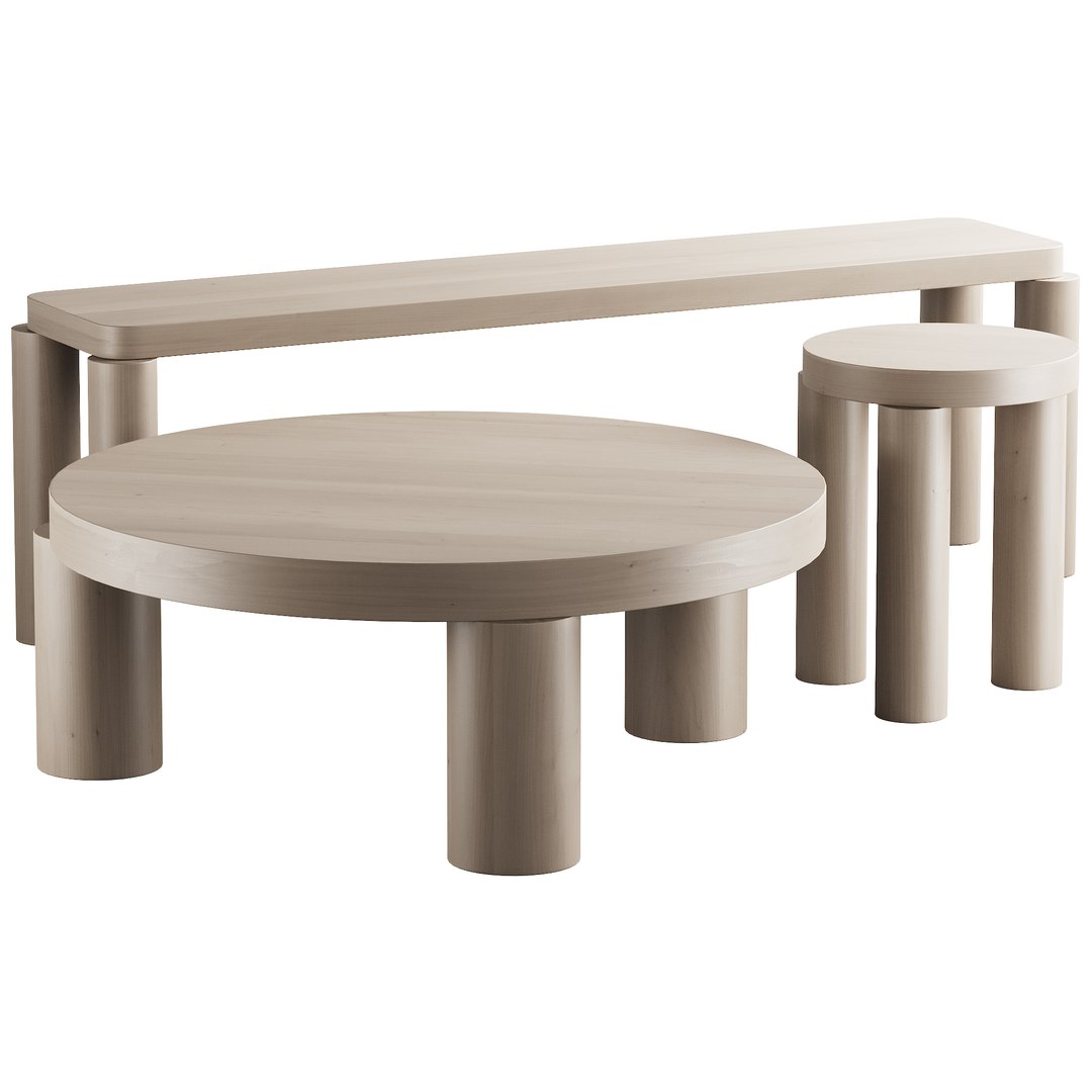 3D 310 Resident Offset Coffee Side Table Model - TurboSquid 2070010