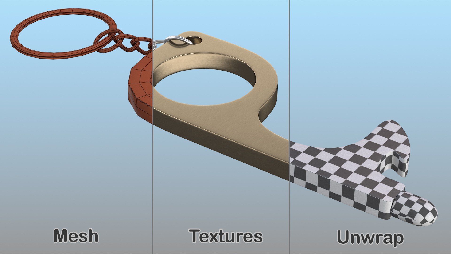 3D touch tool keychain brass - TurboSquid 1625858