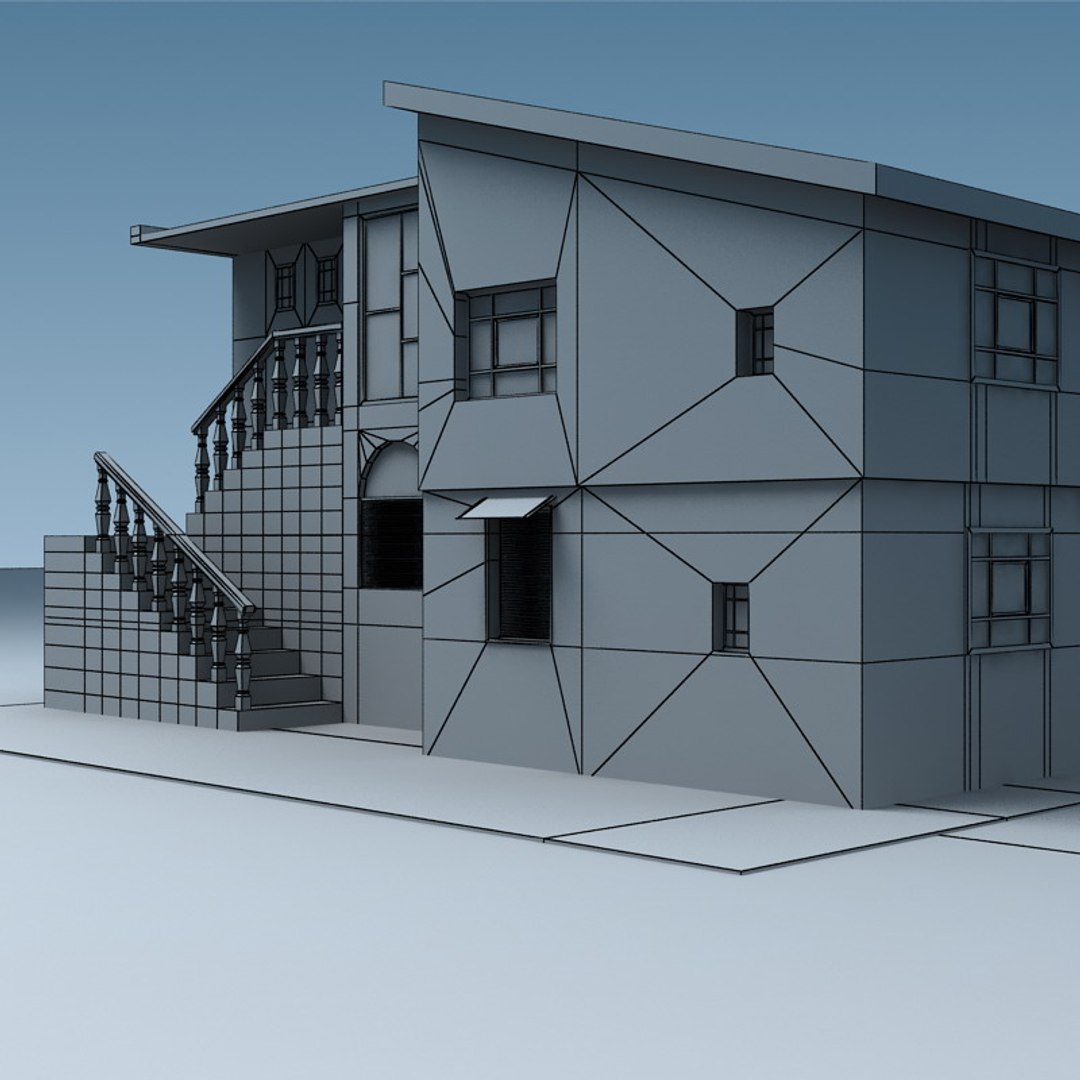 3d small town house building