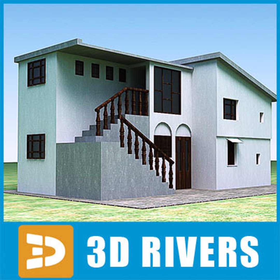 3d small town house building