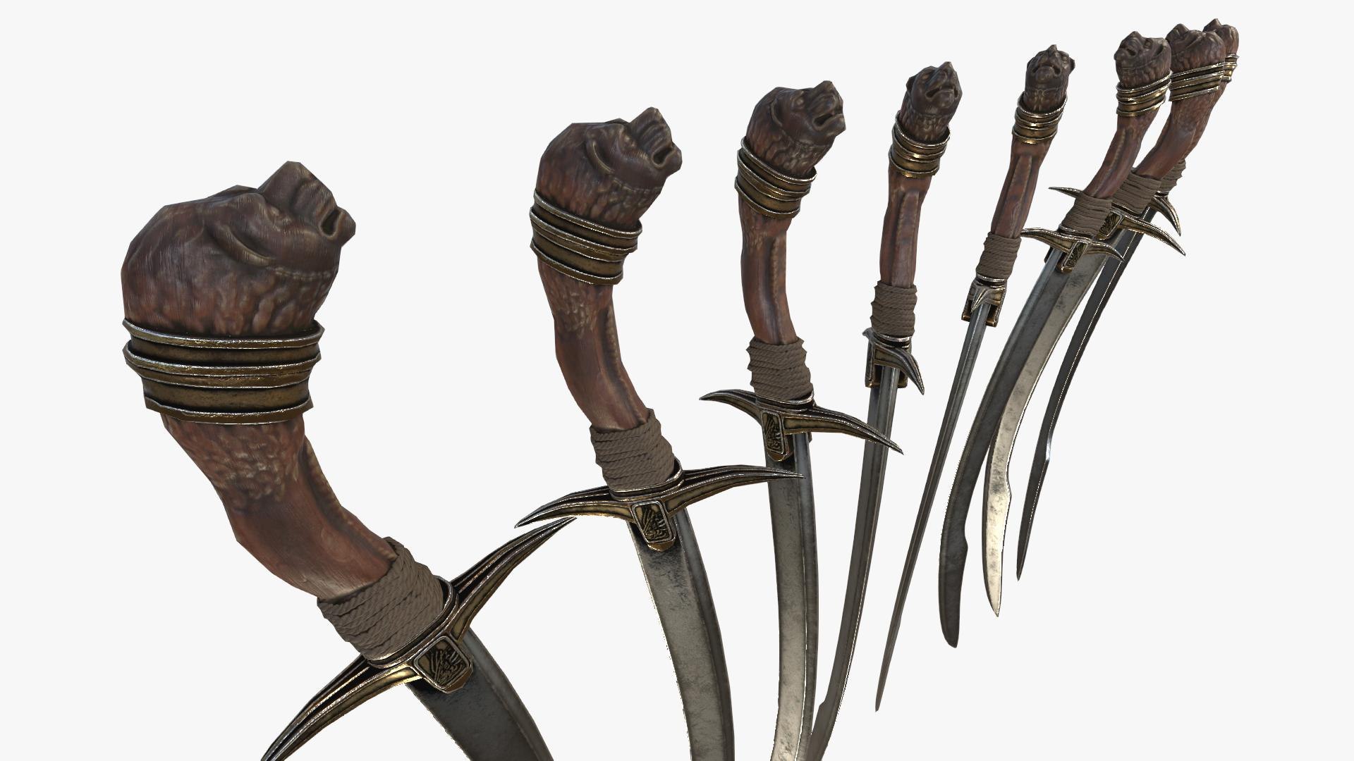 Fantasy Sword RPG Ottoman Kilij Pusat Scimitar Sabre Sword Curved Blade ...