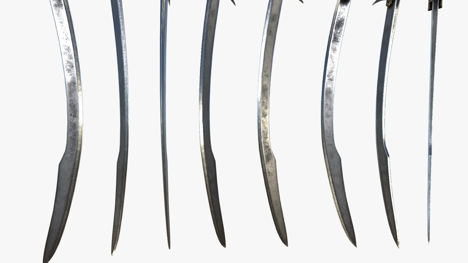 Fantasy Sword RPG Ottoman Kilij Pusat Scimitar Sabre Sword Curved Blade ...