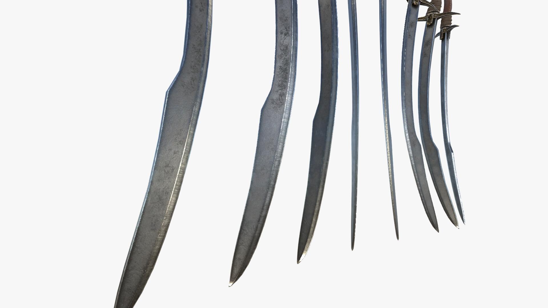 Fantasy Sword RPG Ottoman Kilij Pusat Scimitar Sabre Sword Curved Blade ...