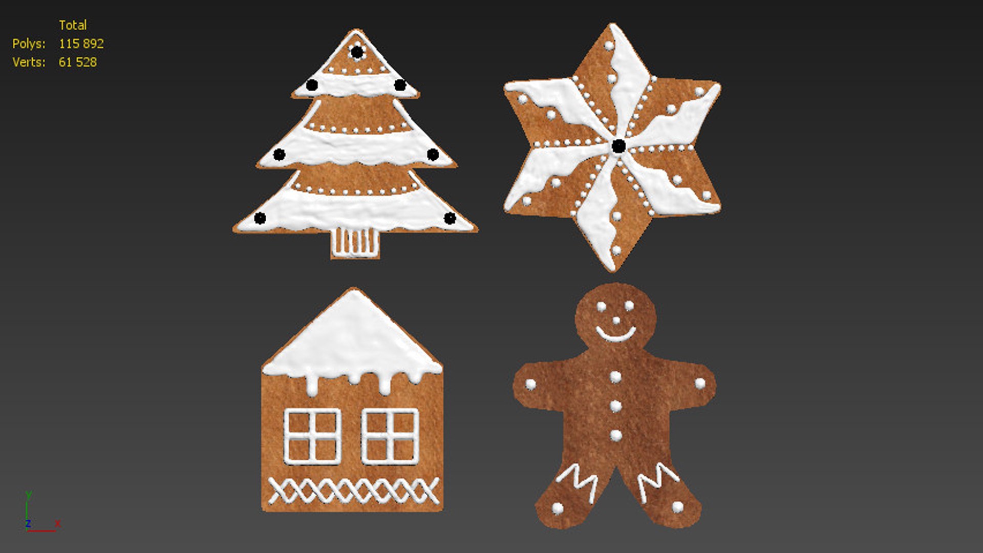 Christmas Cookie Collection 3D Model - TurboSquid 1982378
