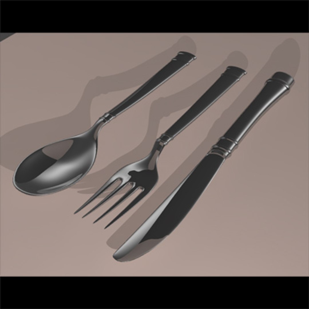 3d model fork spoon knife